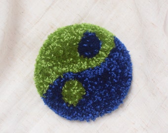 Tufted Mug Rugs Custom Ying Yang Coasters, Yin and Yang Coaster Set ...