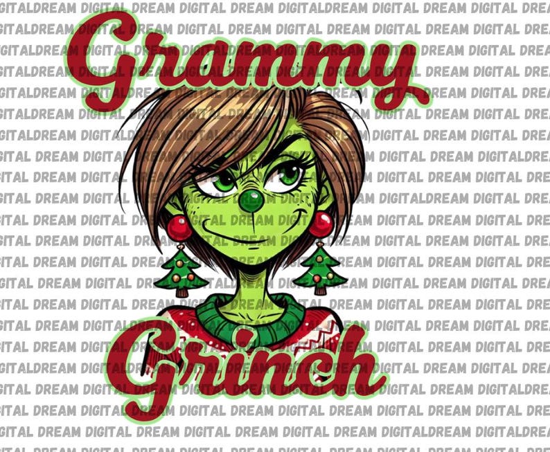 Grammy Grinch Christmas PNG | Sublimation Design for Holiday Apparel - Etsy