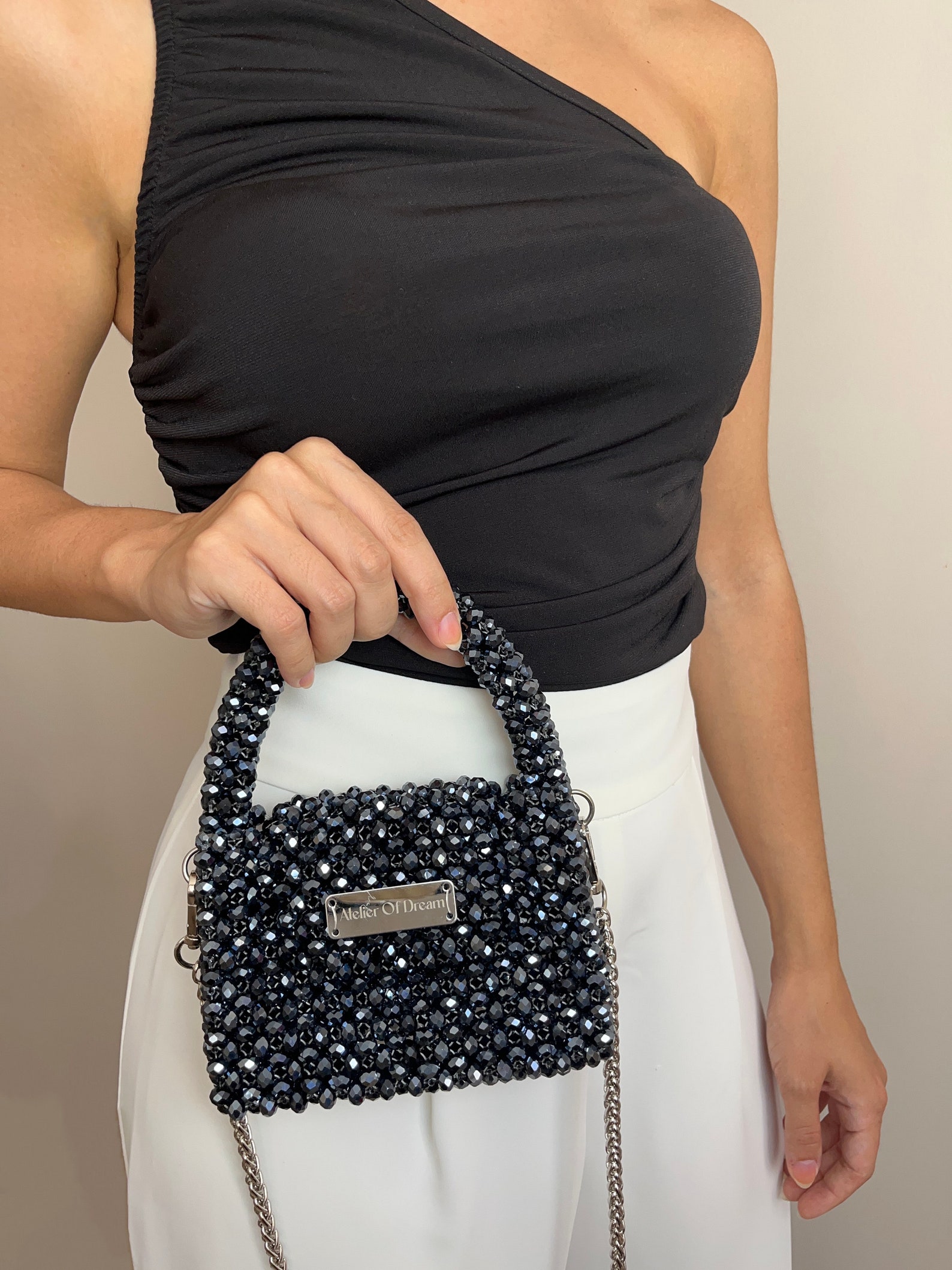 Handmade Crystal Beaded Handbag, Luxury Crystal Beaded Evening Bag ...