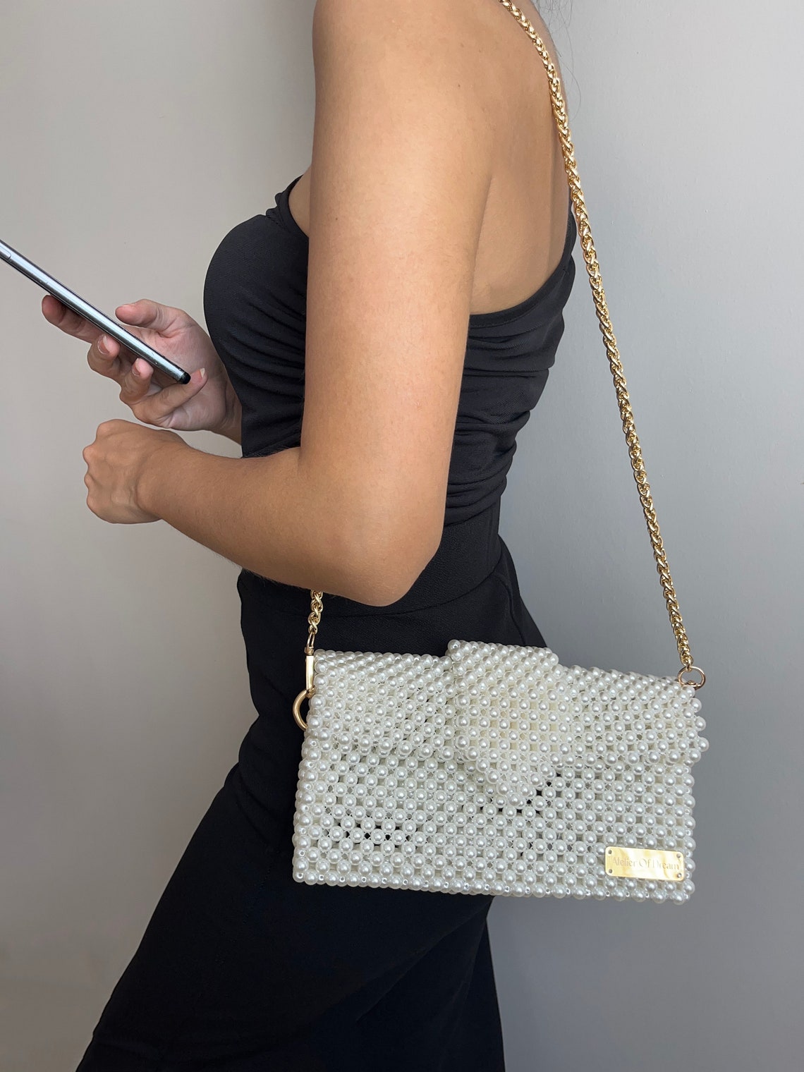 Pearl Beaded Luxury Bag Bridal Beaded Bag Design Handmade - Etsy