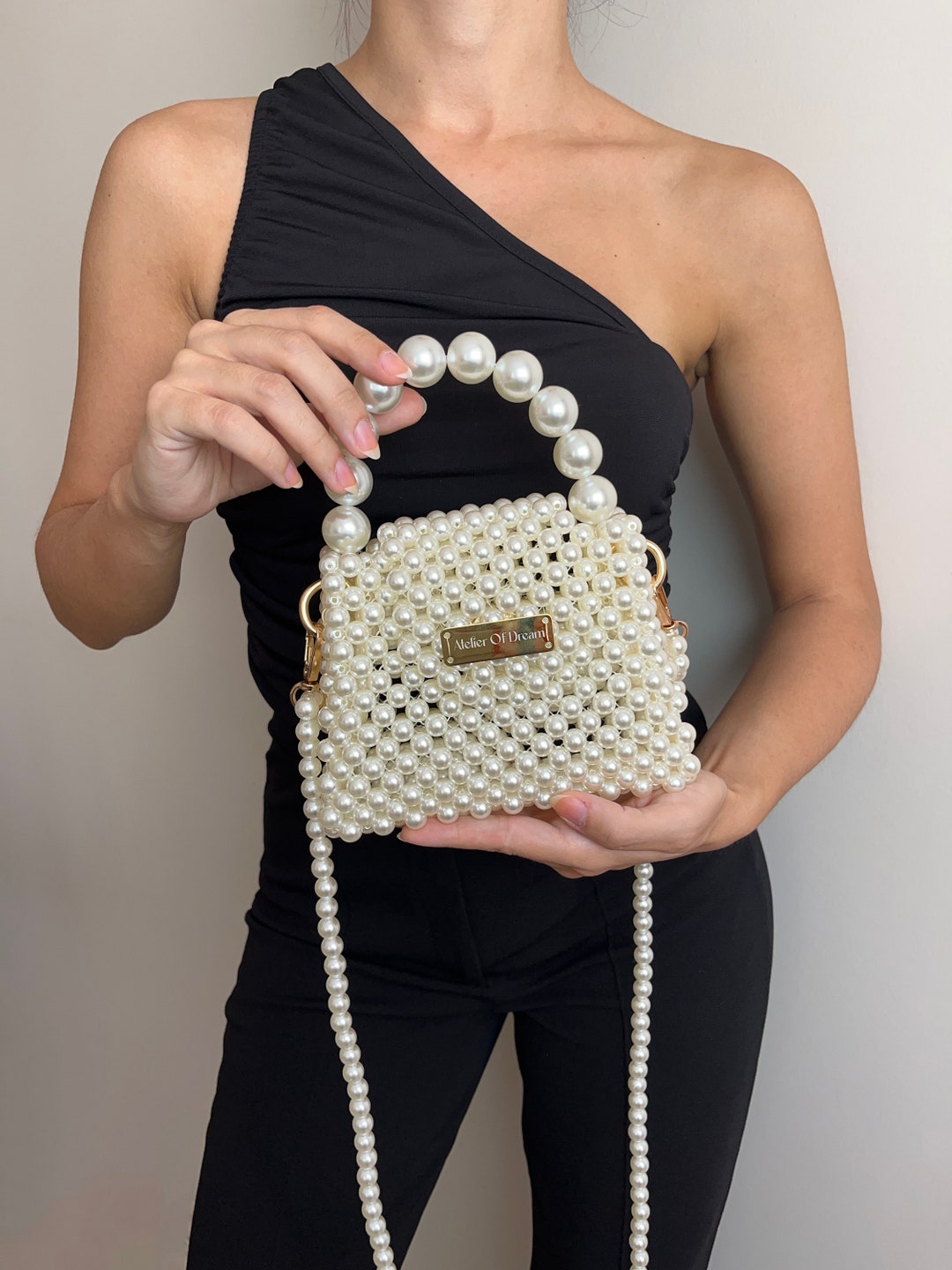 Pearl Beaded Luxury Bag, Bridal Beaded Bag, Design Handmade Bag ...