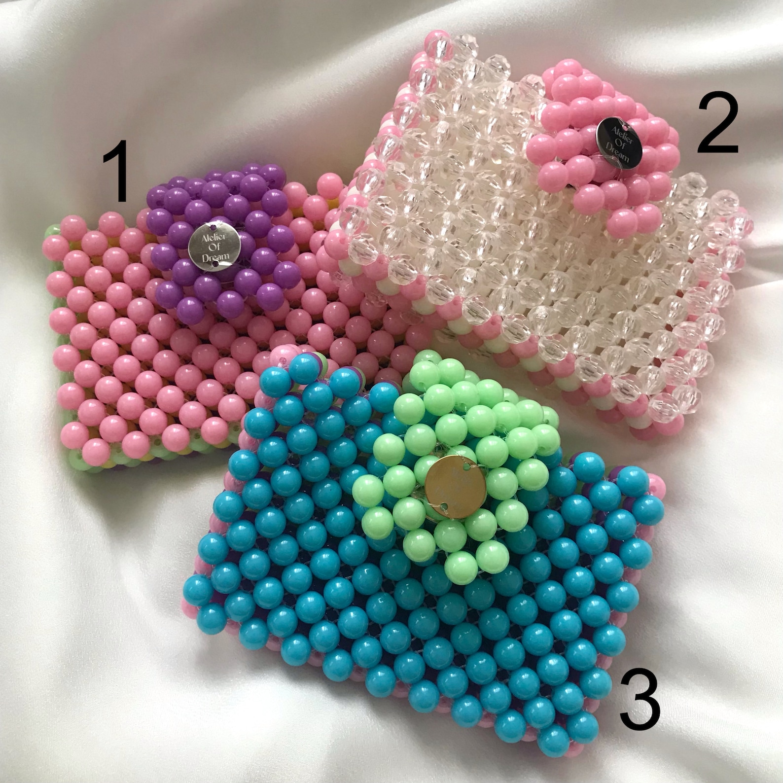 Colourful Beaded Small Womens Wallet With Bead, Mini Cute Wallet ...