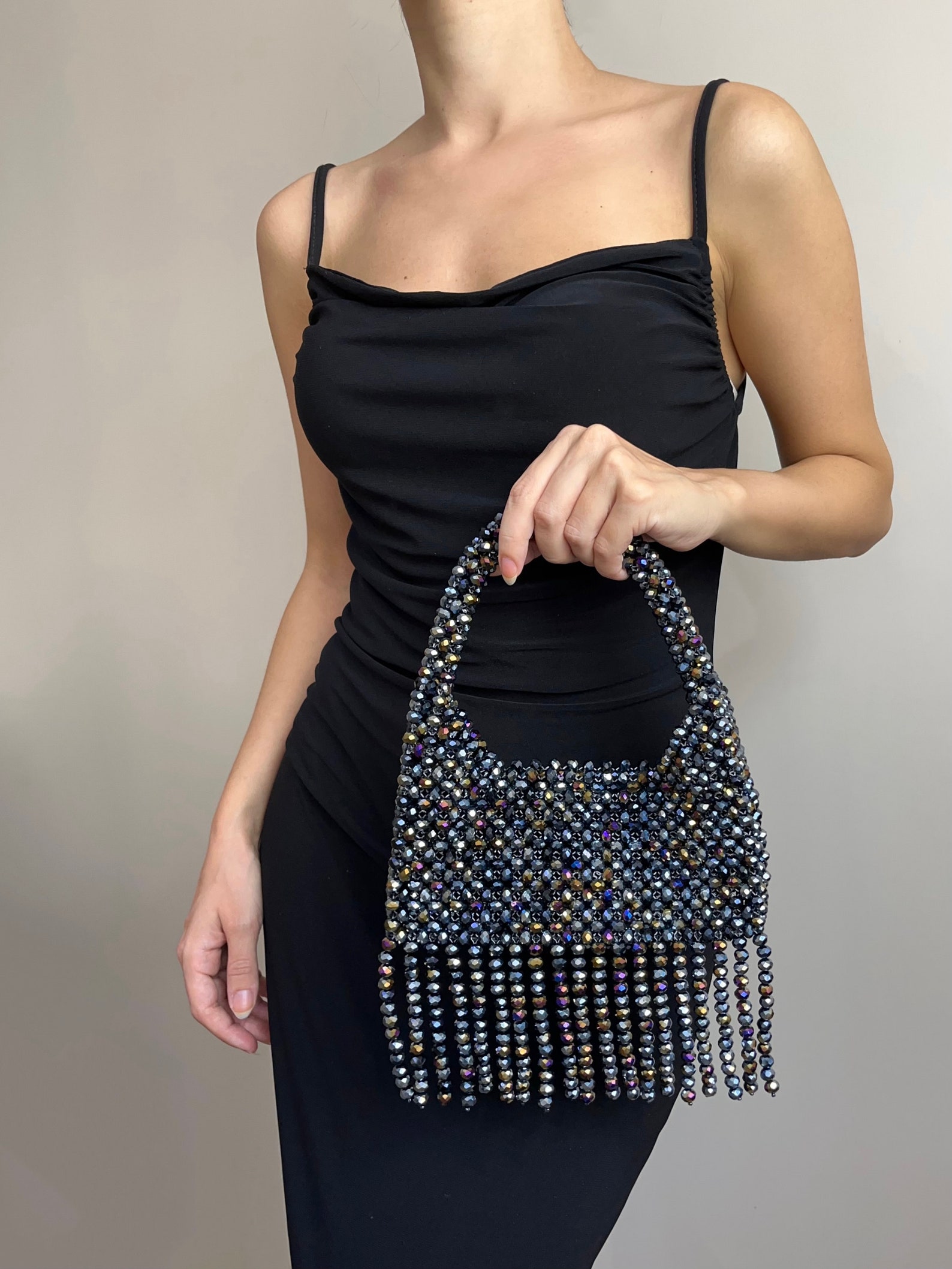 Handmade Crystal Beaded Handbag, Luxury Crystal Beaded Evening Bag ...