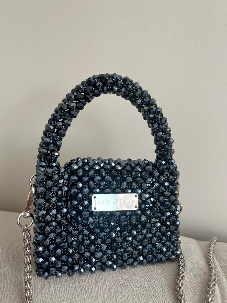 Handmade Crystal Beaded Handbag, Luxury Crystal Beaded Evening Bag ...