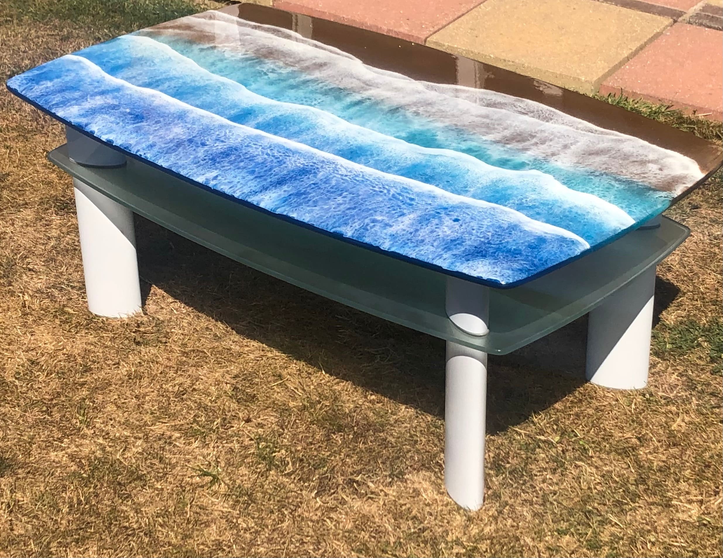 Epoxy Resin Beach Scene Coffee Table - Etsy