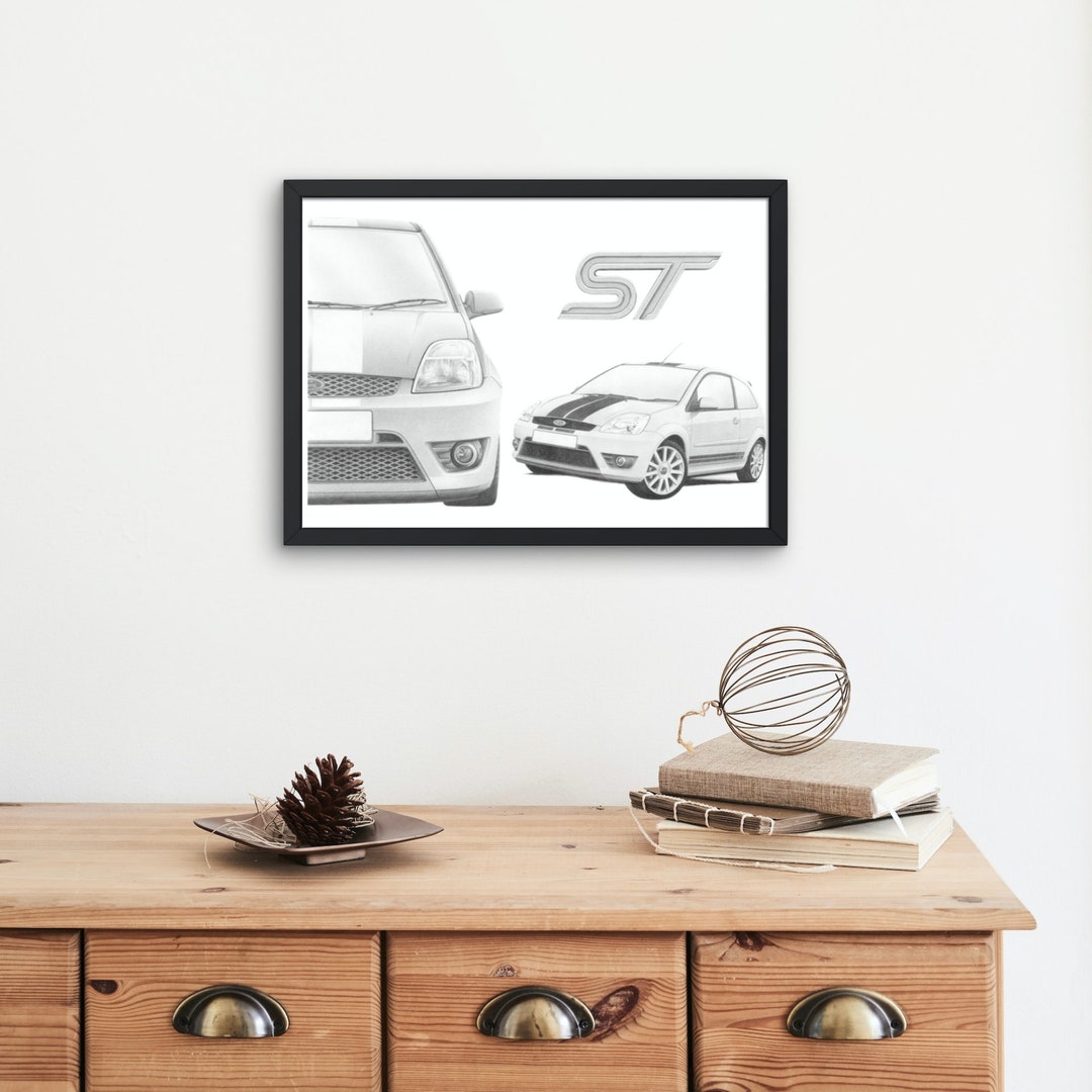 Ford Fiesta ST Hand Drawn Print Fiesta ST Sketch Car Gift Car Wall Art ...
