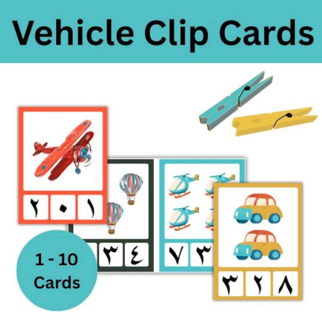 Arabic Numbers Count and Clip Cards 1-10 | Printable Montessori Number ...