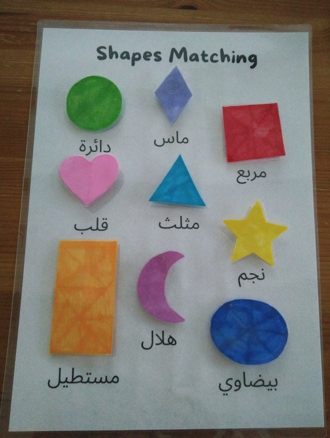 Arabic Shapes Shadow Matching Activity Homeschool Sorting - Etsy
