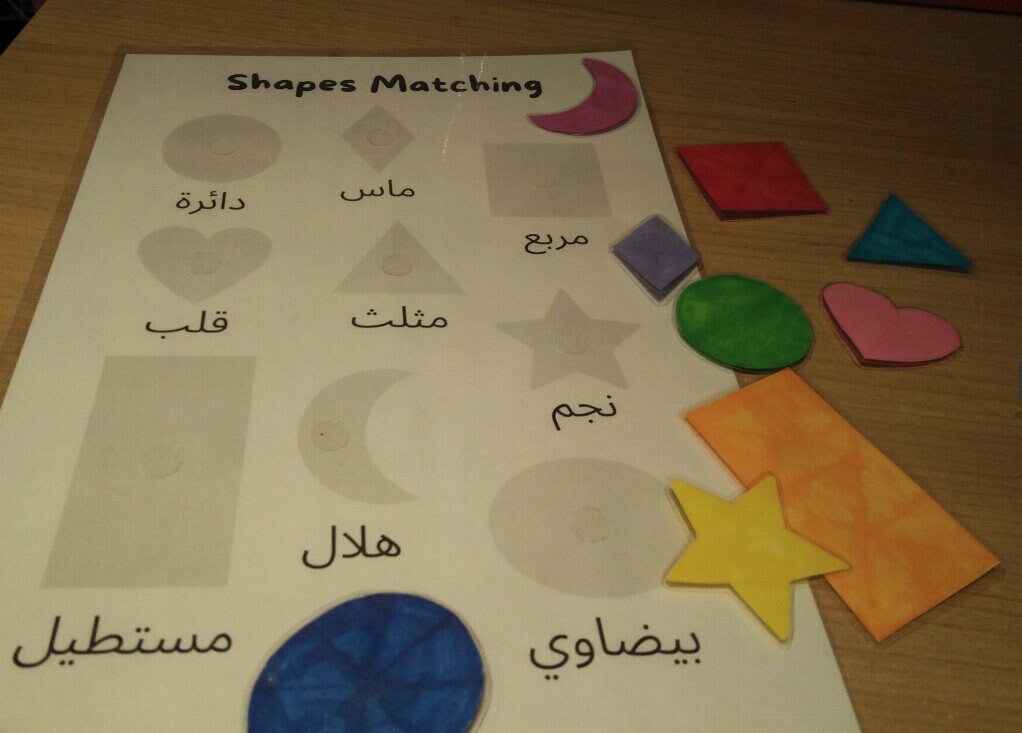 Arabic Shapes Shadow Matching Activity | Homeschool | Sorting Game ...