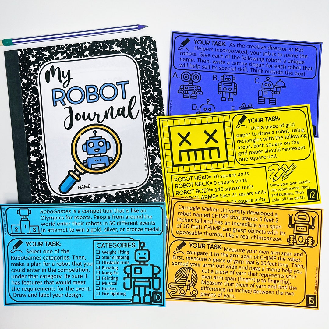 Enrichment Task Cards Robots Homeschool Activity Gifted and Talented ...