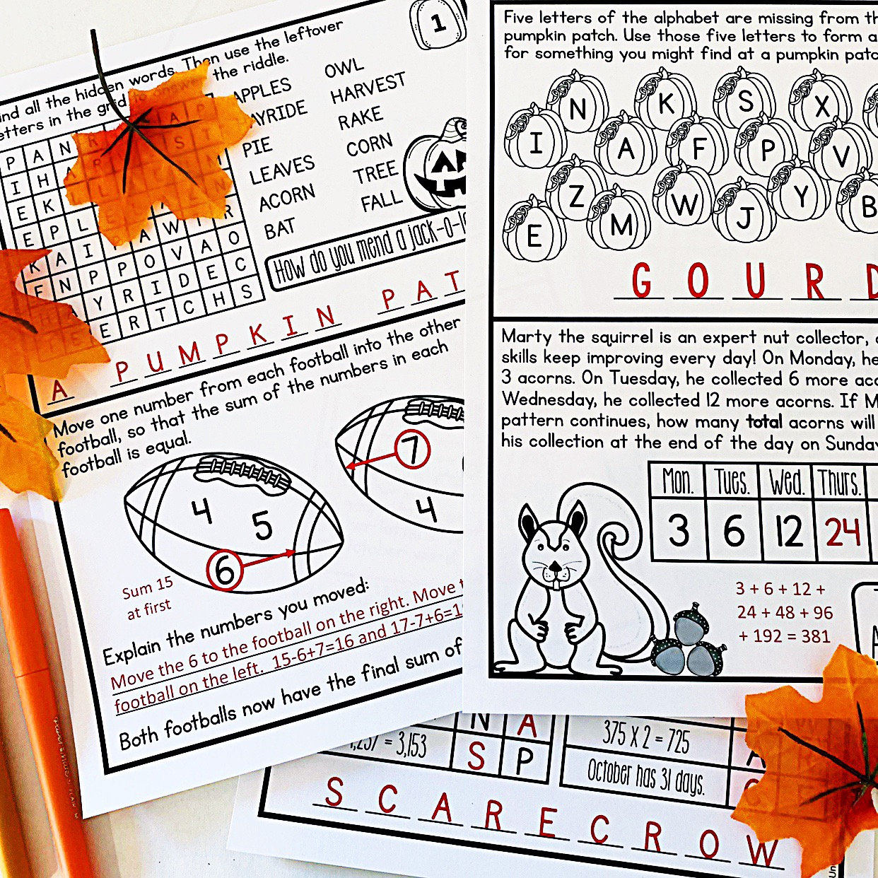 October Brain Teaser Challenging Puzzlers Homeschool Enrichment for ...