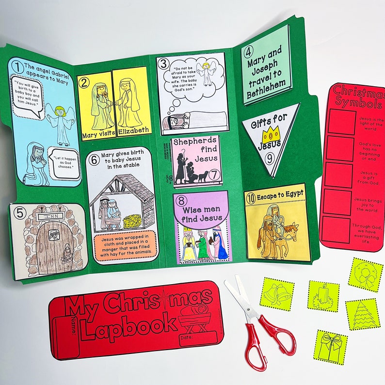 Christmas Lapbook Teach Religious Christmas Story Baby Jesus Homeschool ...