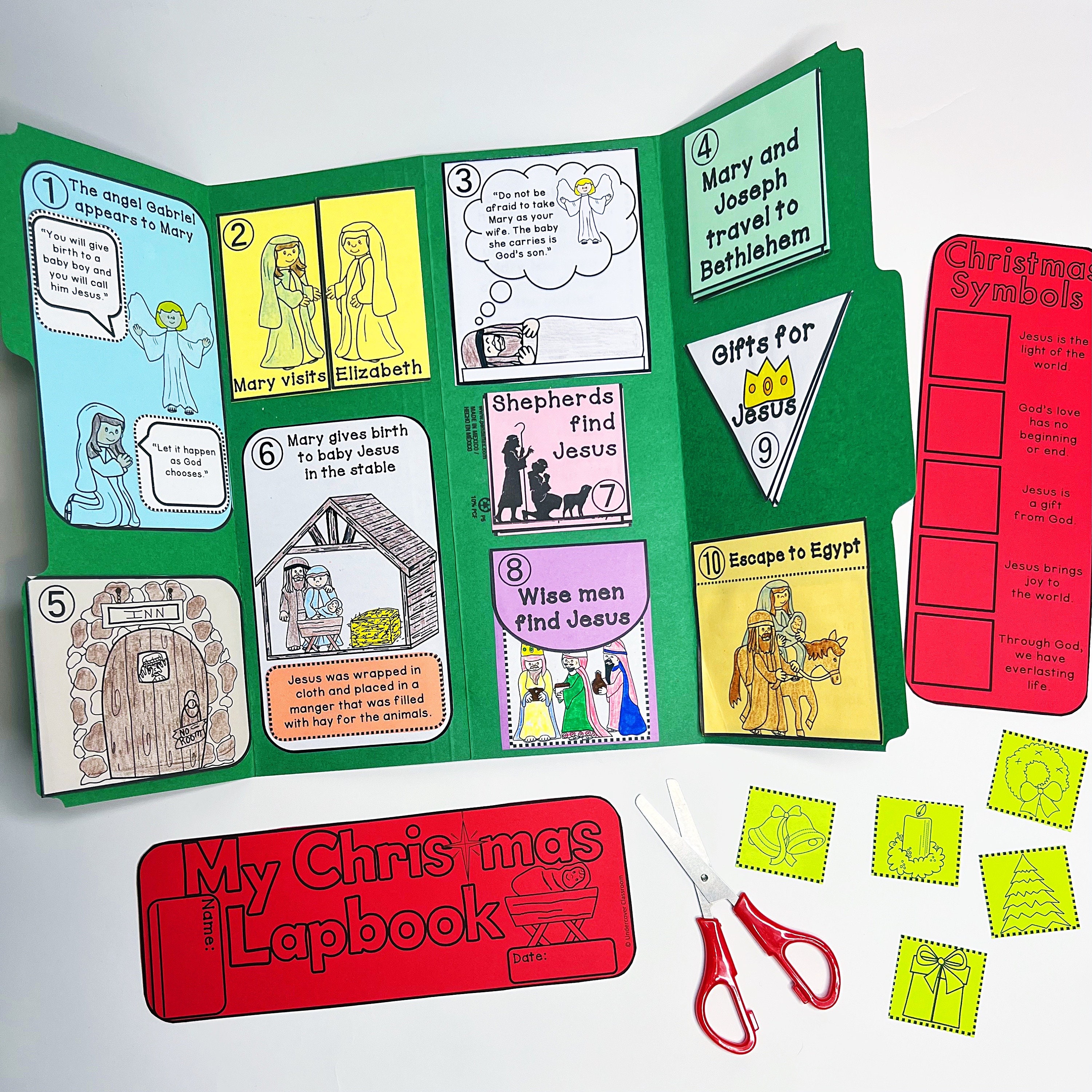 Christmas Lapbook Teach Religious Christmas Story Baby Jesus Homeschool ...