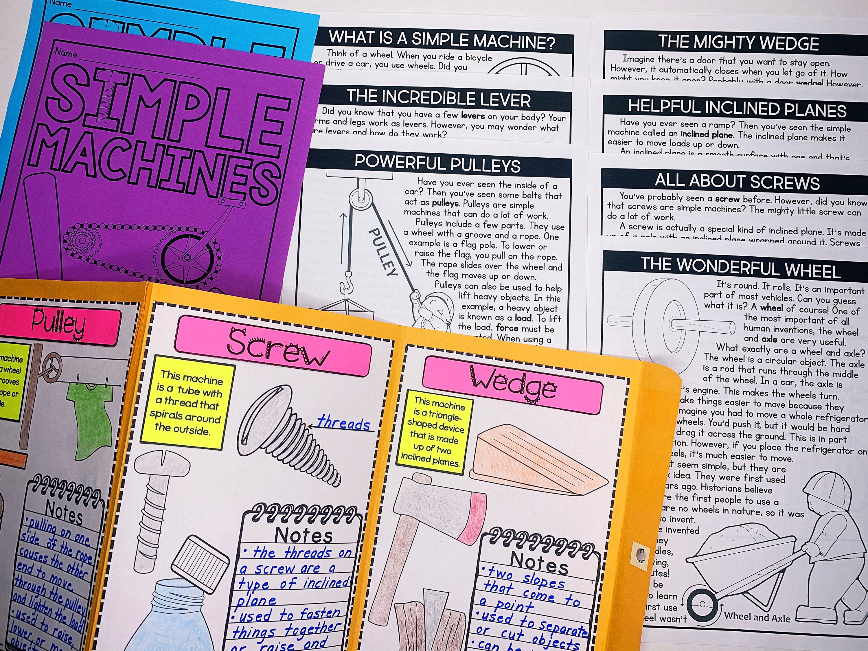 Simple Machines Printable Passages Simple Machine Posters Homeschool ...