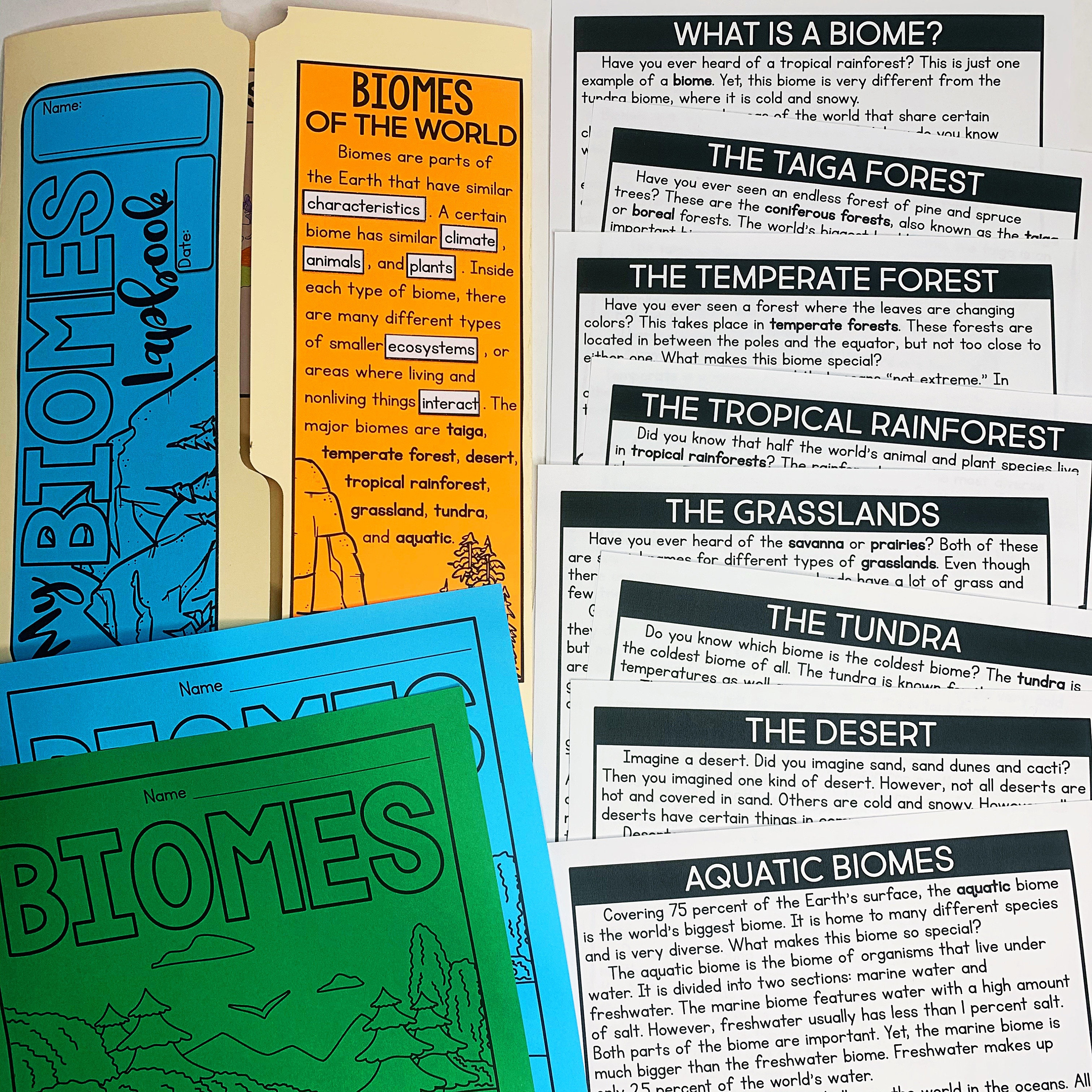 Biomes Lapbook Homeschool Biomes Reading Passages Biomes Maps ...