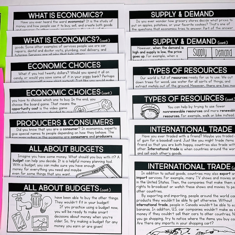Economics Homeschool Unit Teach Economics Reading Passages Economics ...
