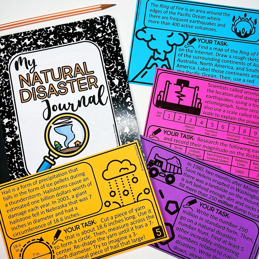 Enrichment Task Cards Natural Disasters Homeschool Activity Gifted and ...