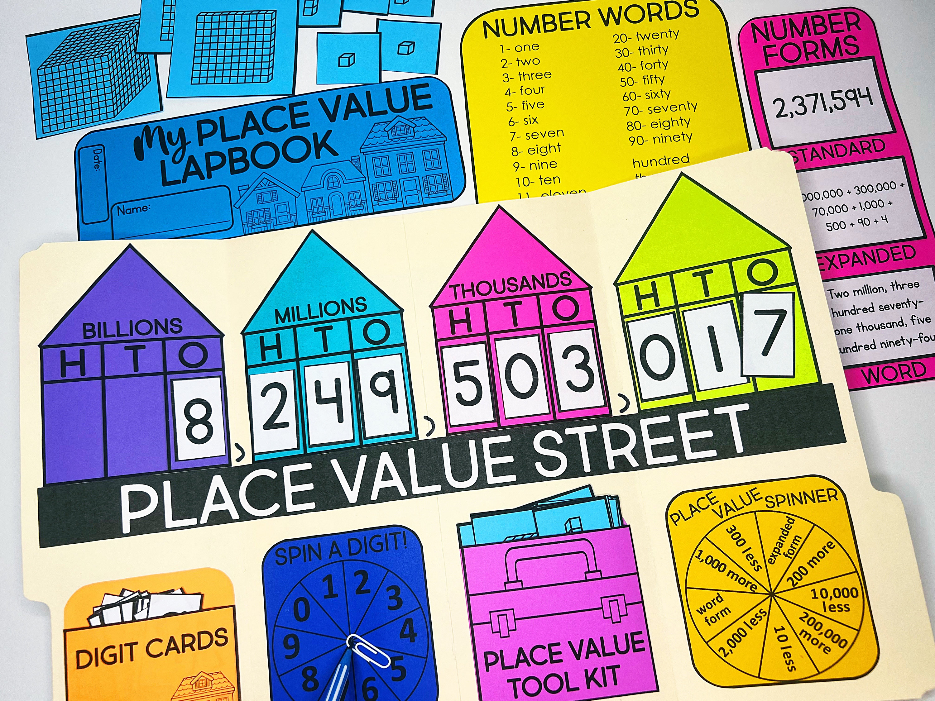 Place Value Lapbook Printable Teach Place Value Homeschool Math Place ...