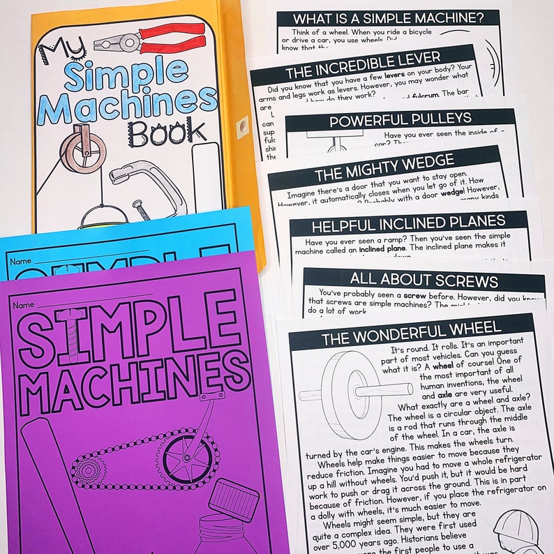 Simple Machines Printable Passages Simple Machine Posters Homeschool ...