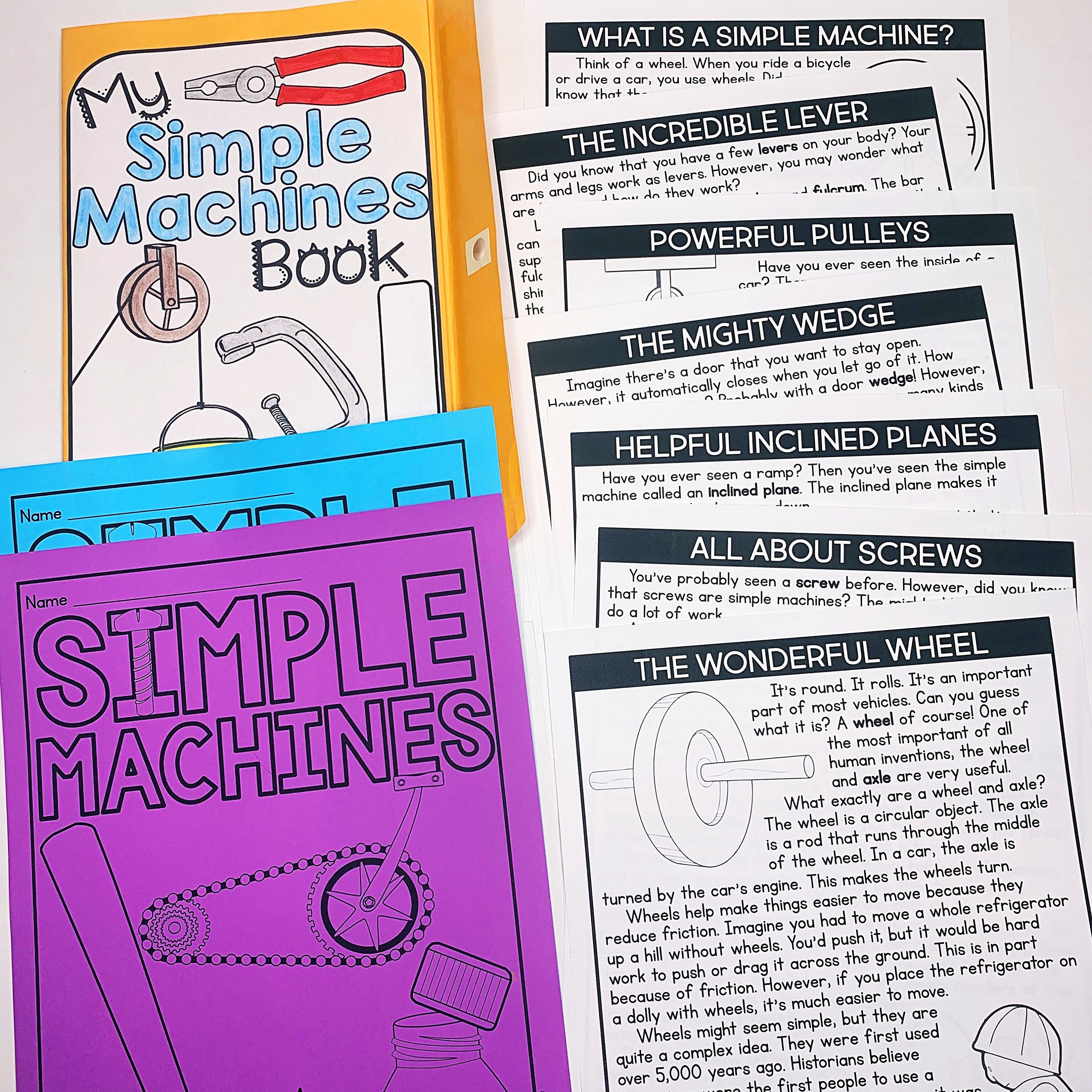 Simple Machines Printable Passages Simple Machine Posters Homeschool ...