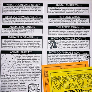 Endangered Animals Lapbook Teach Endangered Animals Reading Passages ...