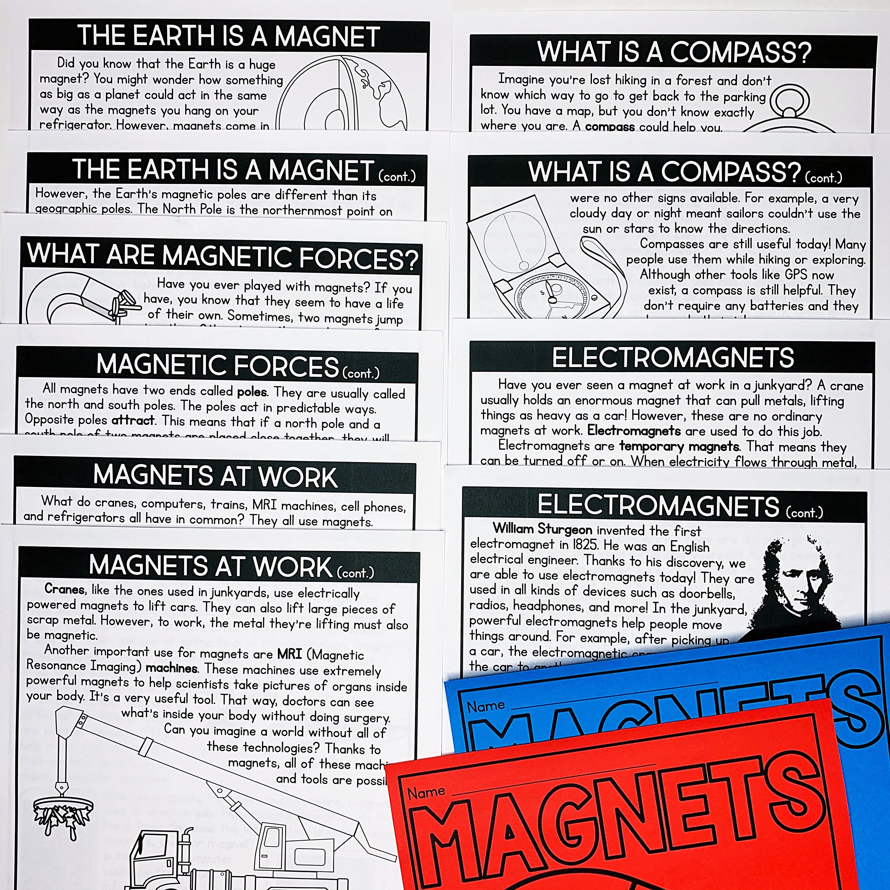 Magnets Lapbook Template Magnets Reading Passages Magnets Posters ...