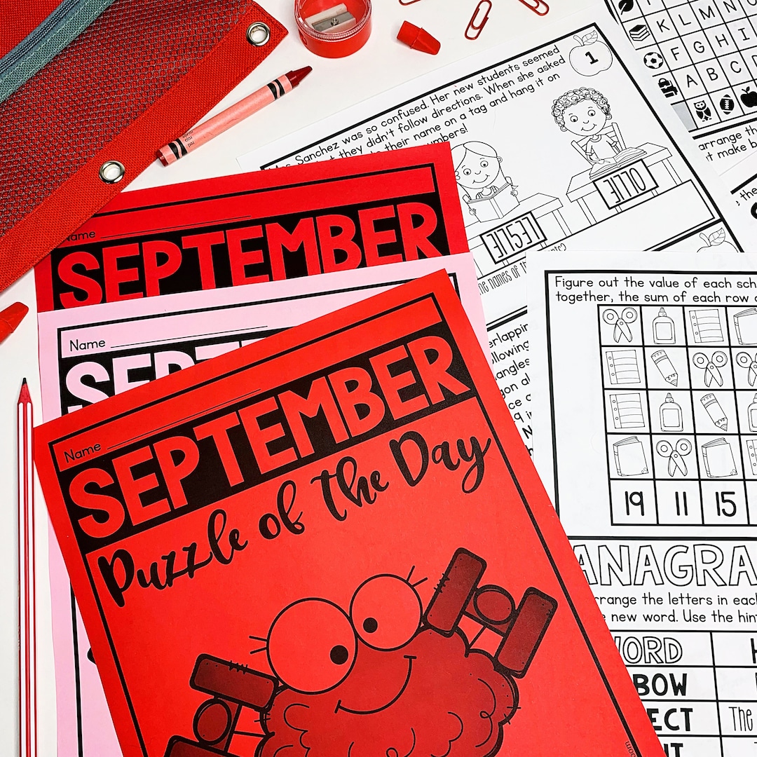 September Brain Teaser Challenging Puzzlers Homeschool Enrichment for ...