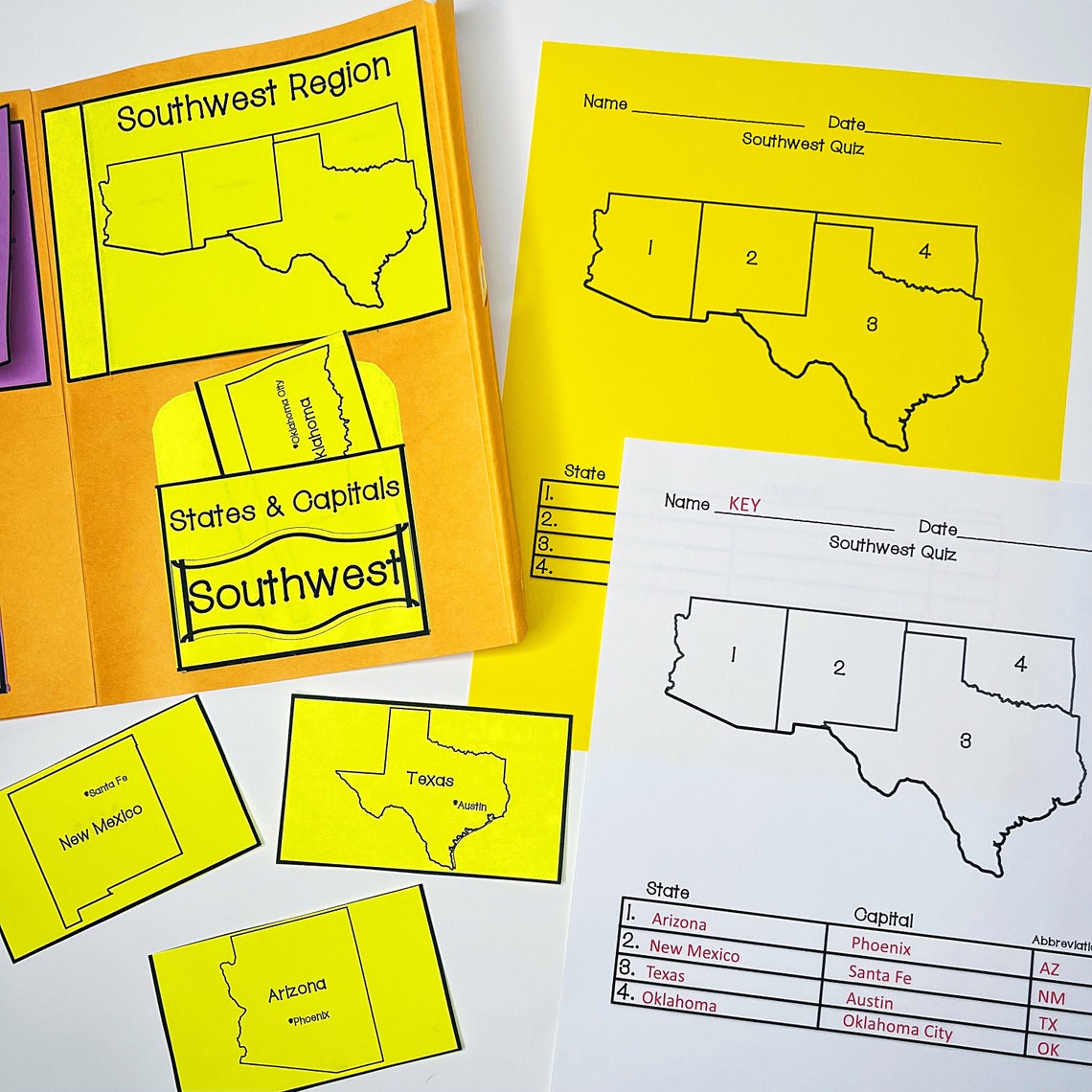 States and Capitals Study Tool Learn States and Capitals Flash Cards ...