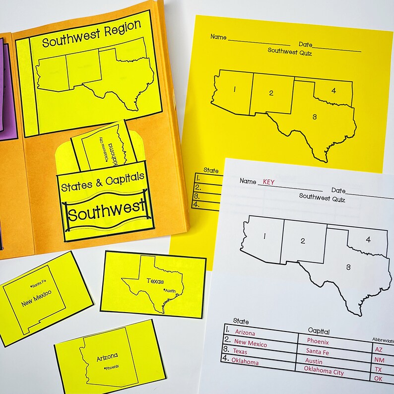States and Capitals Study Tool Learn States and Capitals Flash Cards ...