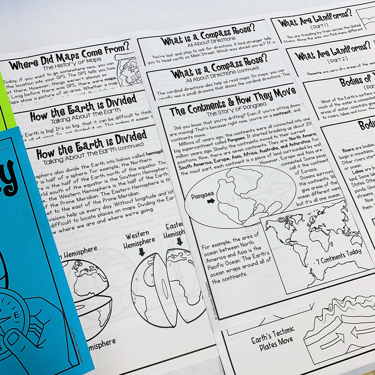 Geography Lapbook Teach Maps & Globes Geography Reading Passages ...