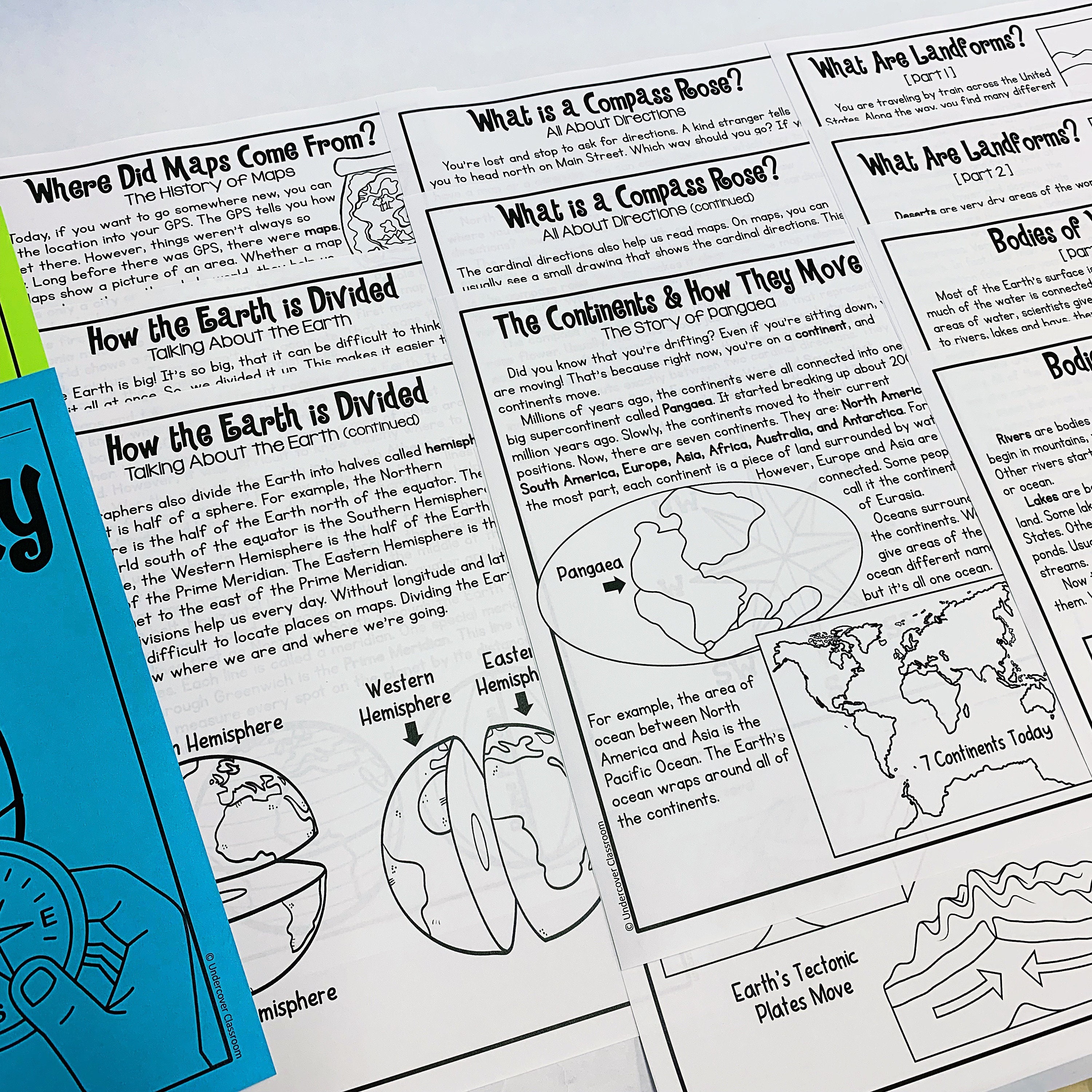 Geography Lapbook Teach Maps & Globes Geography Reading Passages ...