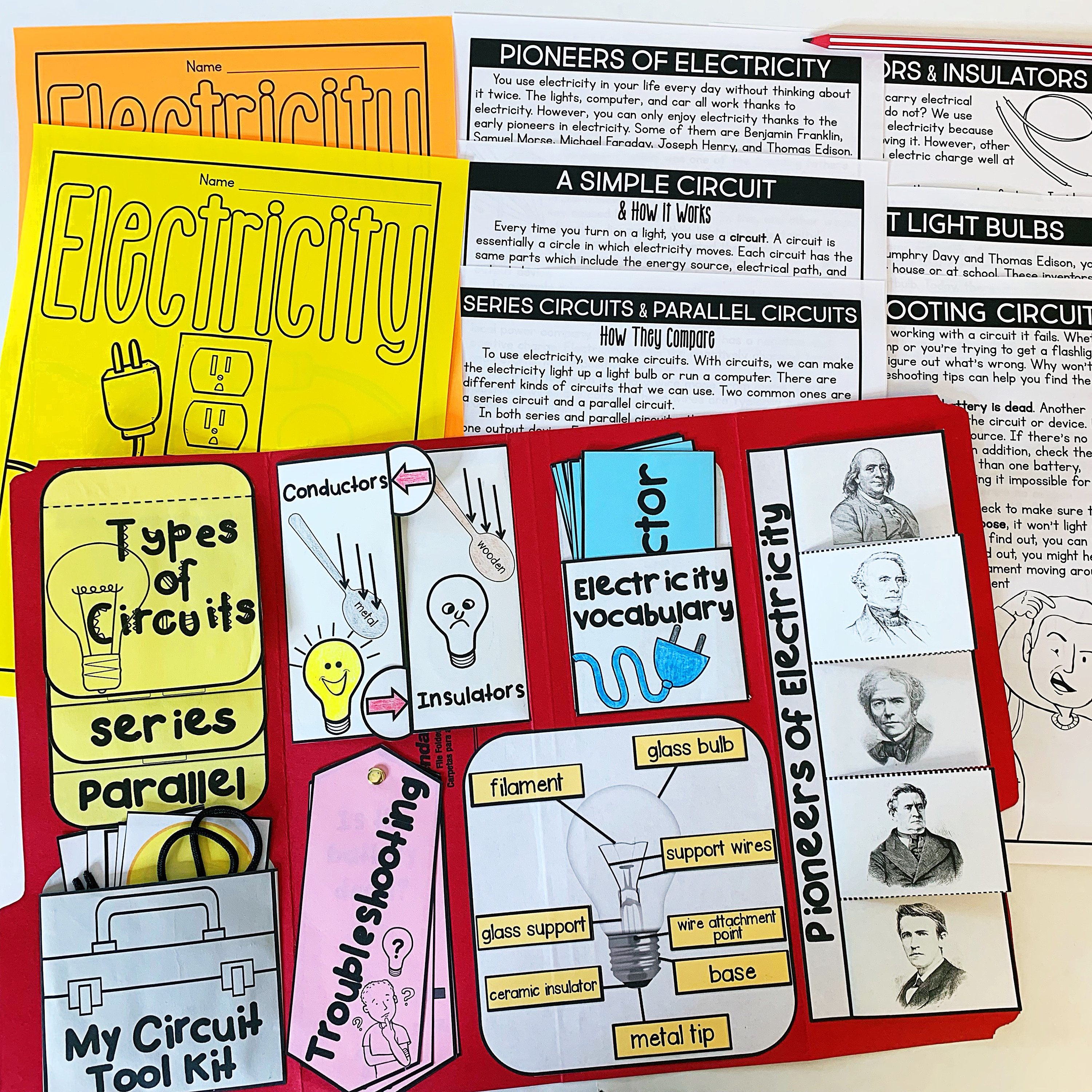 Electricity Lapbook Template Teach Electricity Reading Passages ...