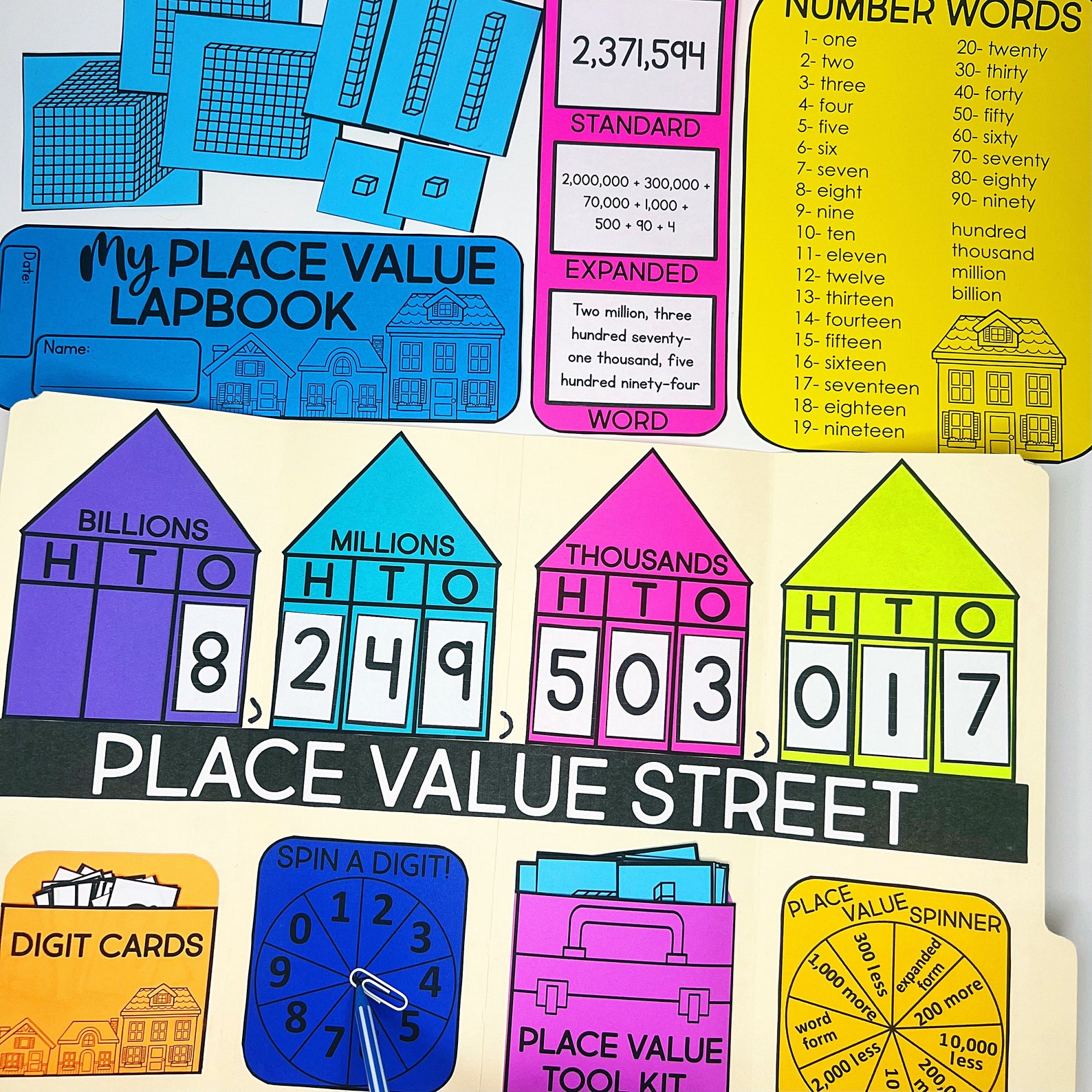 Place Value Lapbook Printable Teach Place Value Homeschool Math Place ...