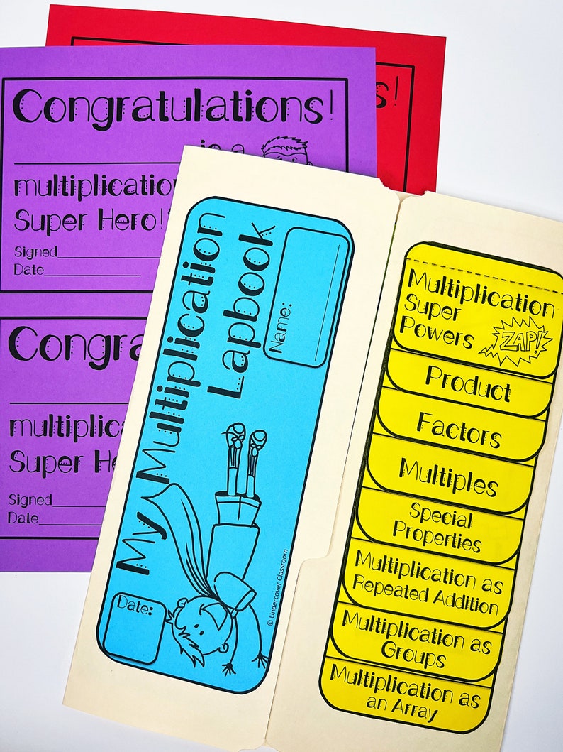 Lapbook Printable Multiplication Facts Study Tool Teach Multiplication ...