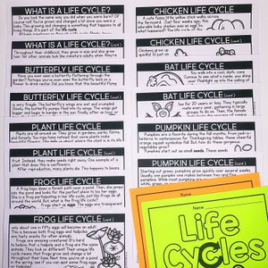 Life Cycles Lapbook Teach Life Cycles Reading Passages Life Cycles ...
