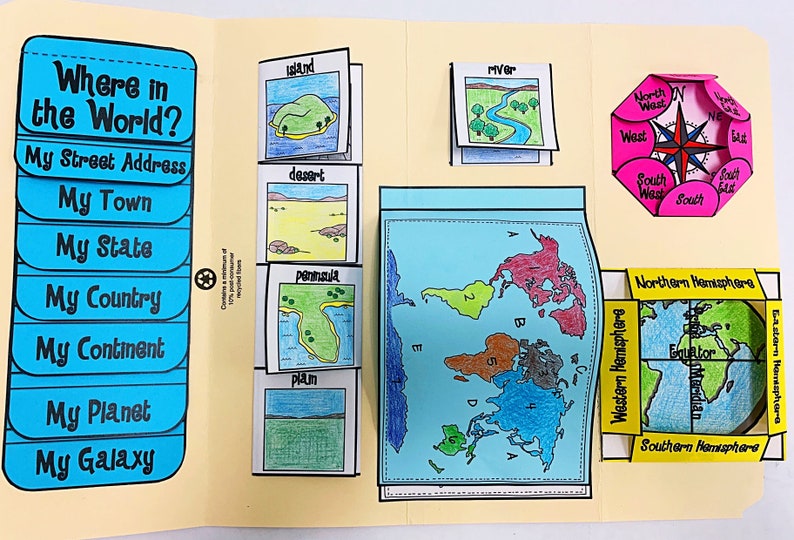 Geography Lapbook Teach Maps & Globes Geography Reading Passages ...