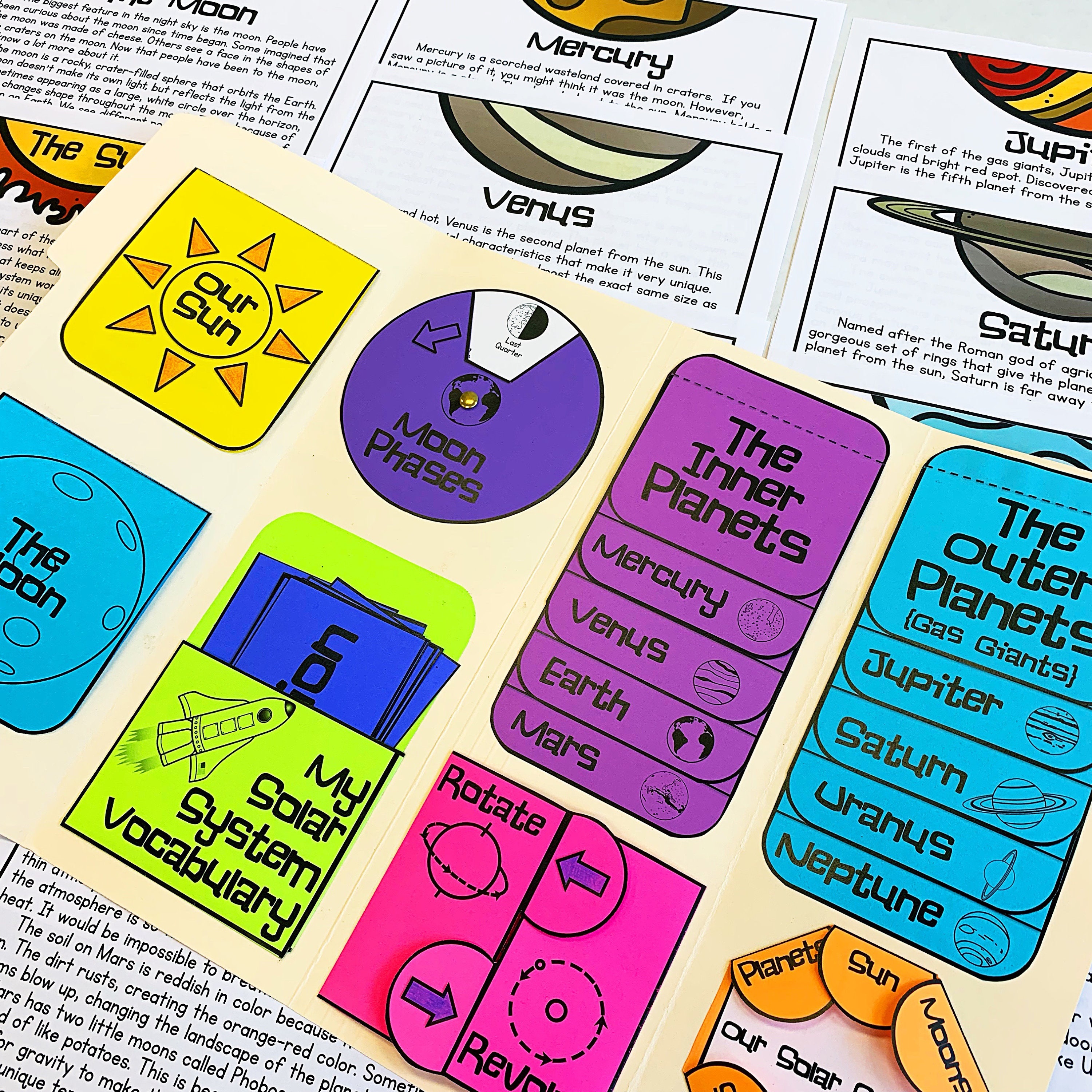 Solar System Lapbook Solar System Reading Passages Planets Sun Moon ...