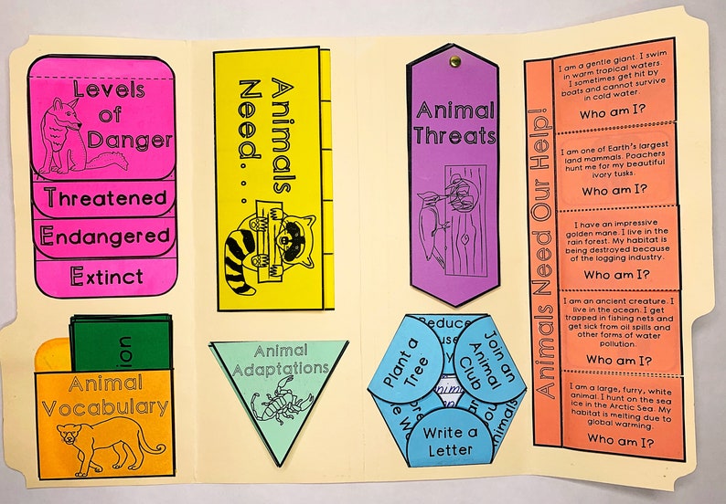 Endangered Animals Lapbook Teach Endangered Animals Reading Passages ...