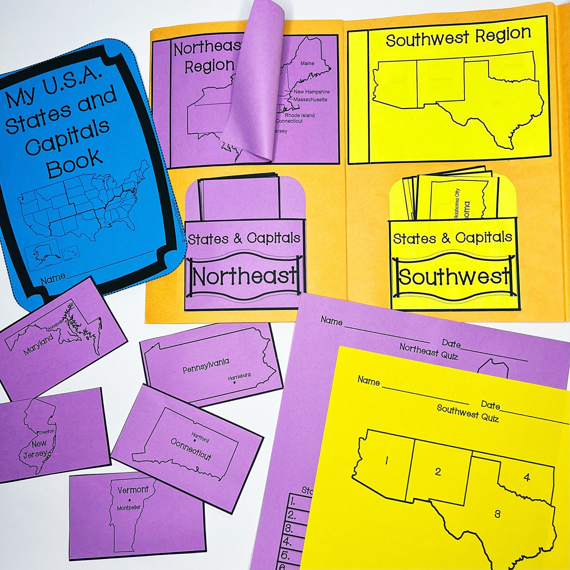 States and Capitals Study Tool Learn States and Capitals Flash Cards ...