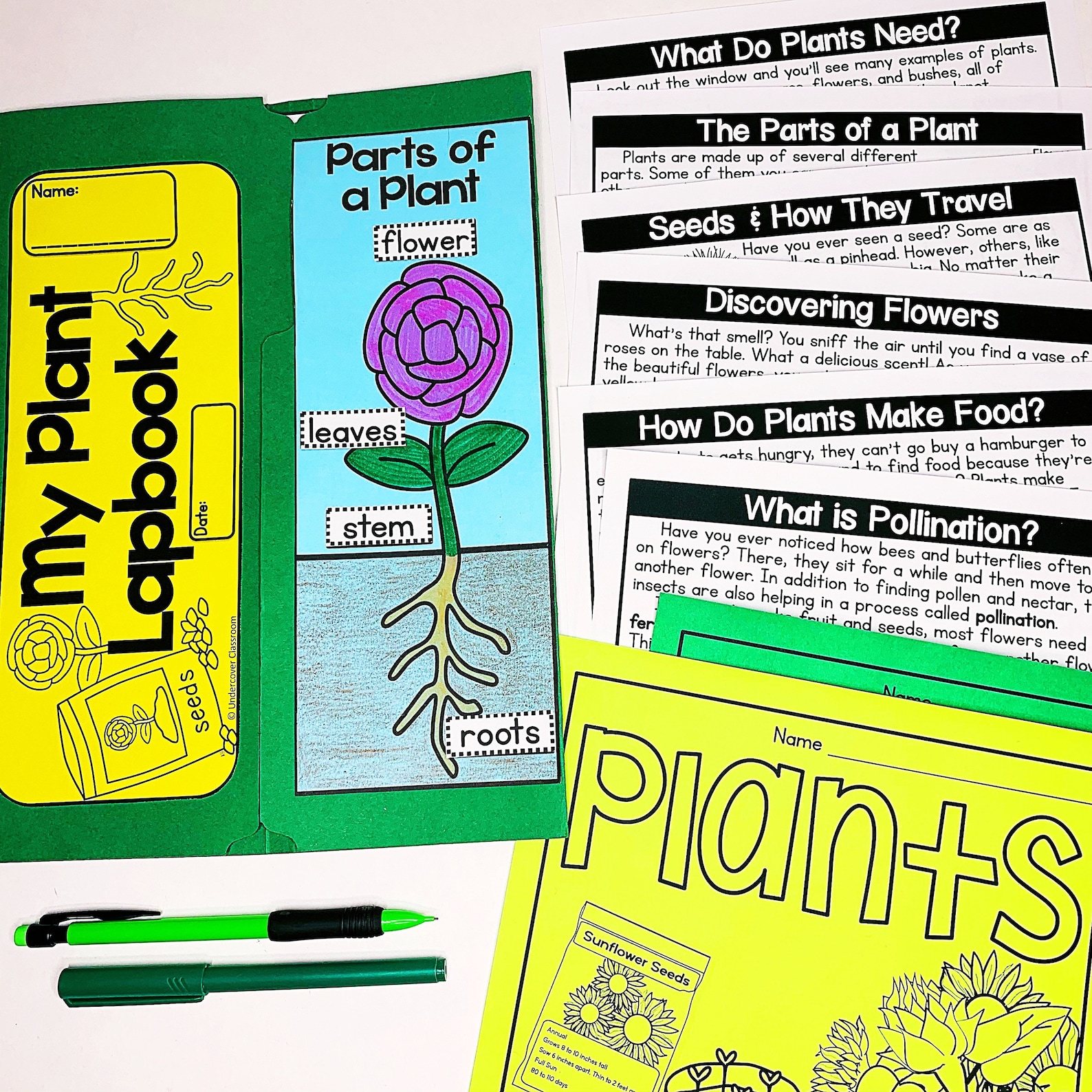 Plant Lapbook Homeschool Plant Reading Passages Parts of a Plant ...