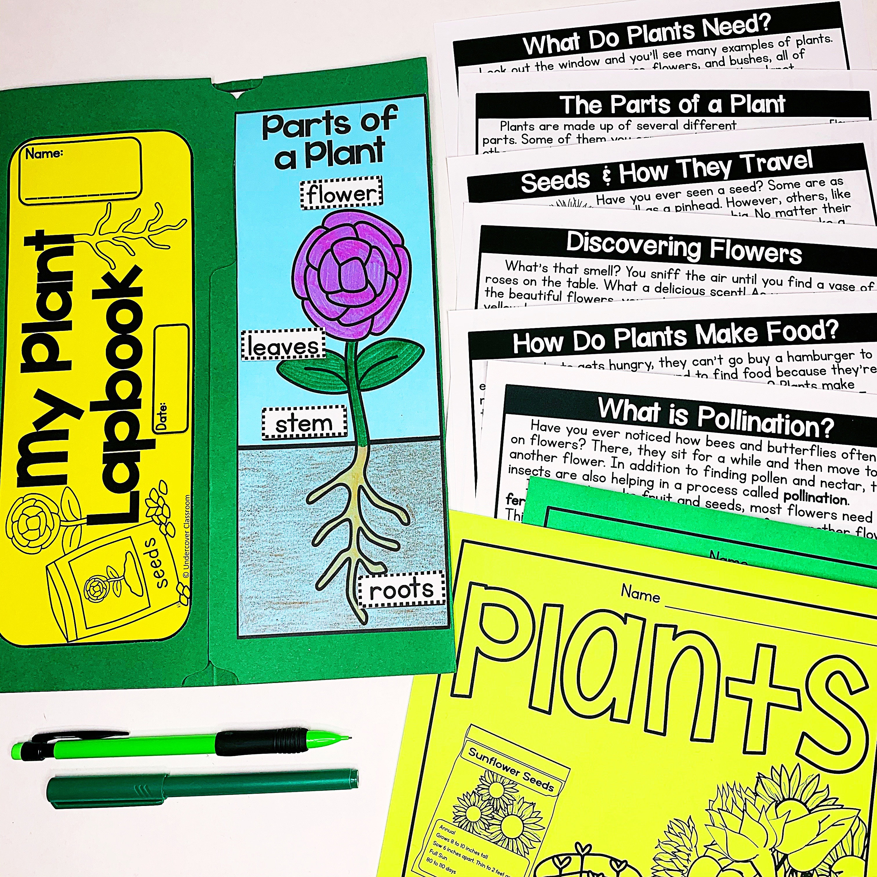 Plant Lapbook Homeschool Plant Reading Passages Parts of a Plant ...