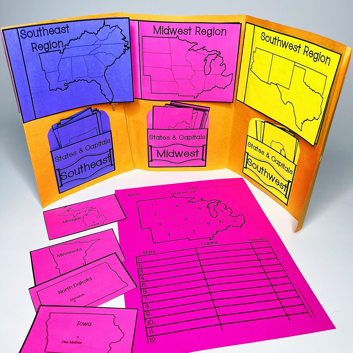 States and Capitals Study Tool Learn States and Capitals Flash Cards ...