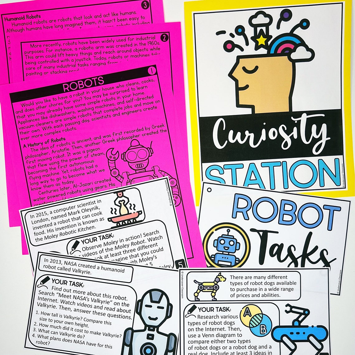 Enrichment Task Cards Robots Homeschool Activity Gifted and Talented ...