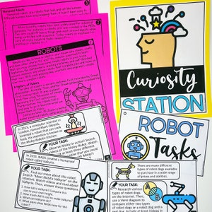 Enrichment Task Cards Robots Homeschool Activity Gifted and Talented ...