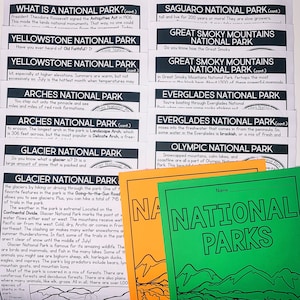 National Park Lapbook Teach National Parks Reading Passages National ...