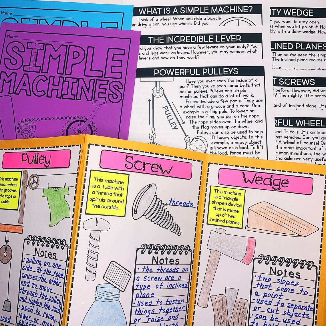 Simple Machines Printable Passages Simple Machine Posters Homeschool ...