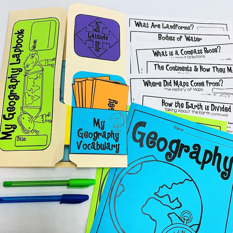 Geography Lapbook Teach Maps & Globes Geography Reading Passages ...
