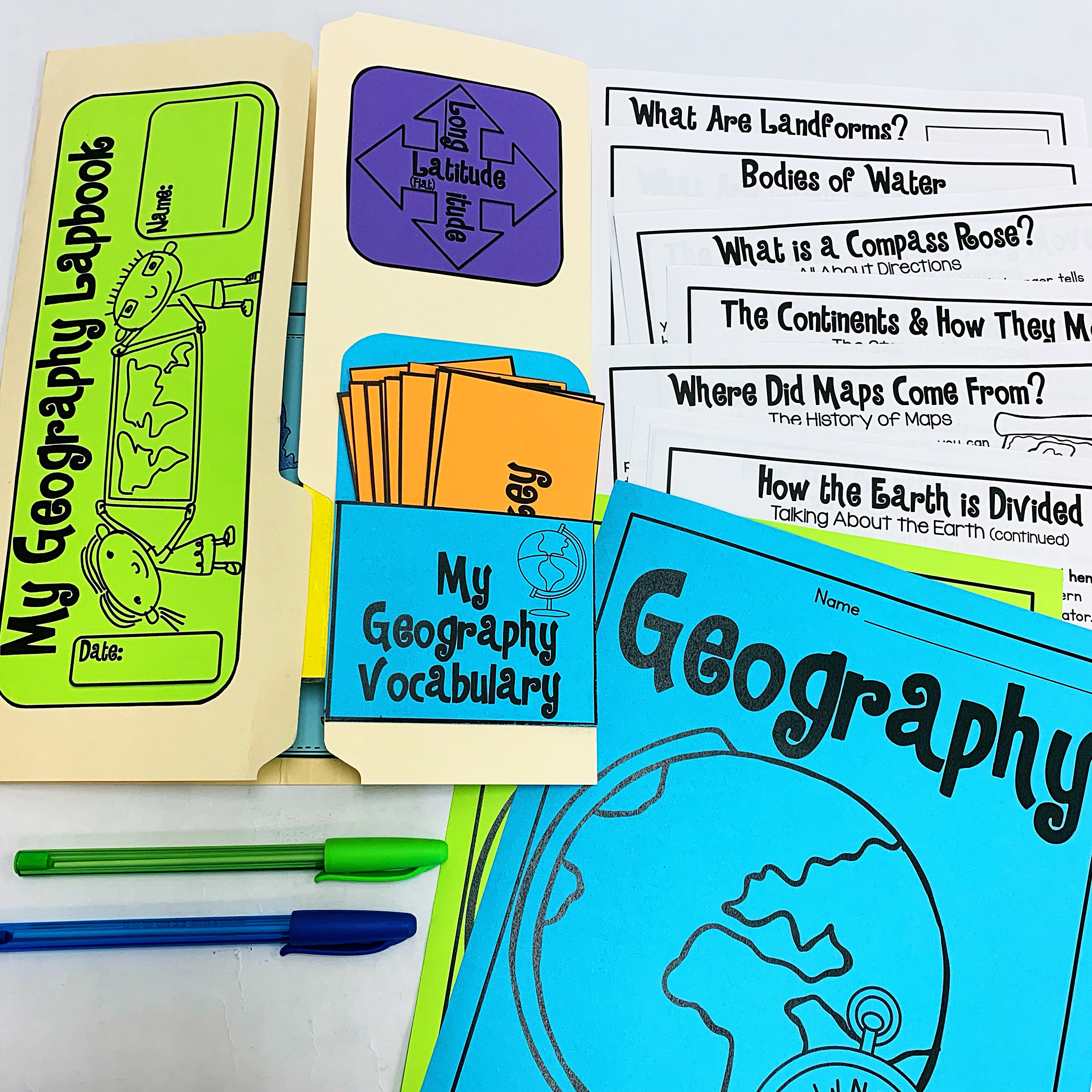 Geography Lapbook Teach Maps & Globes Geography Reading Passages ...