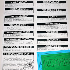 Biomes Lapbook Homeschool Biomes Reading Passages Biomes Maps ...