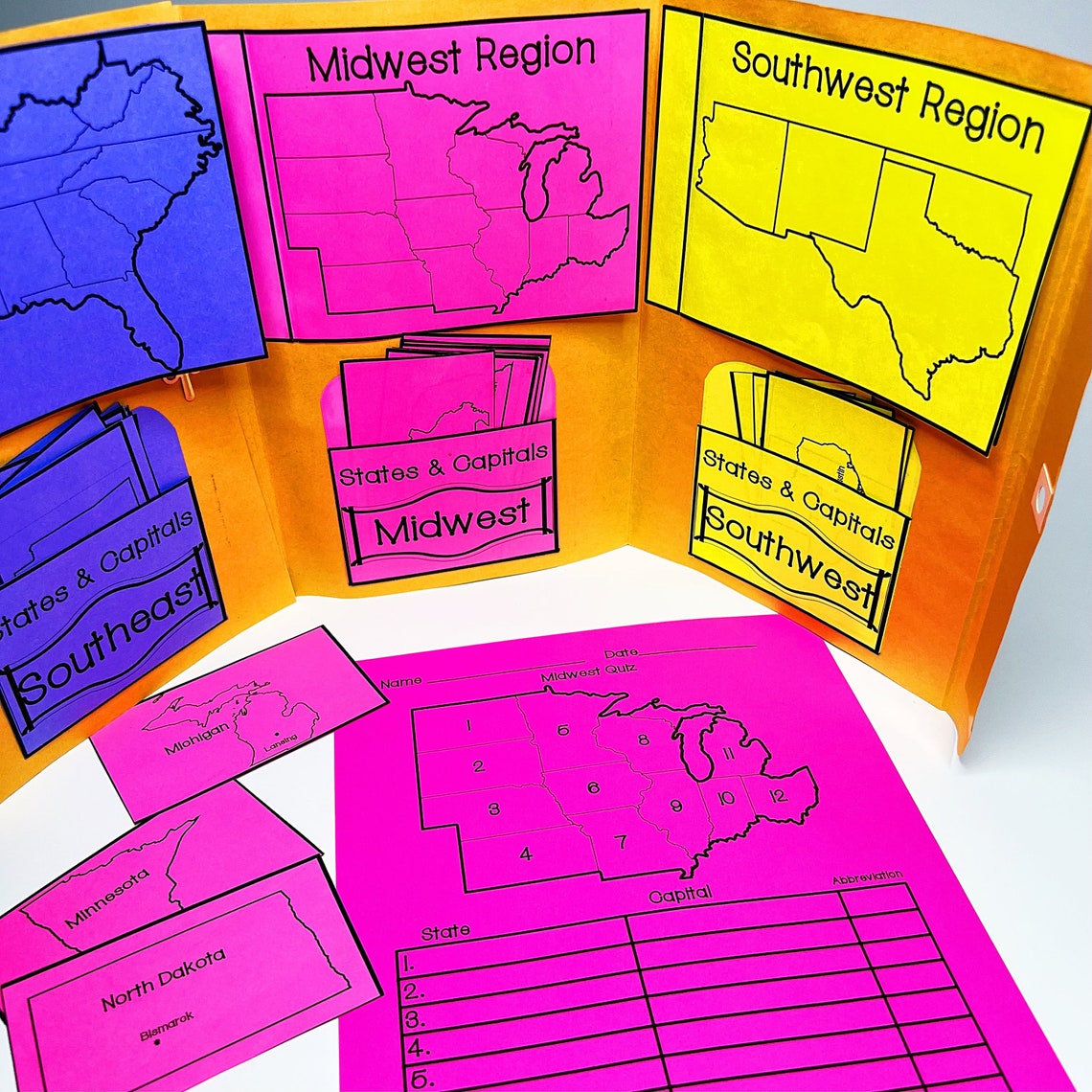 States and Capitals Study Tool Learn States and Capitals Flash Cards ...